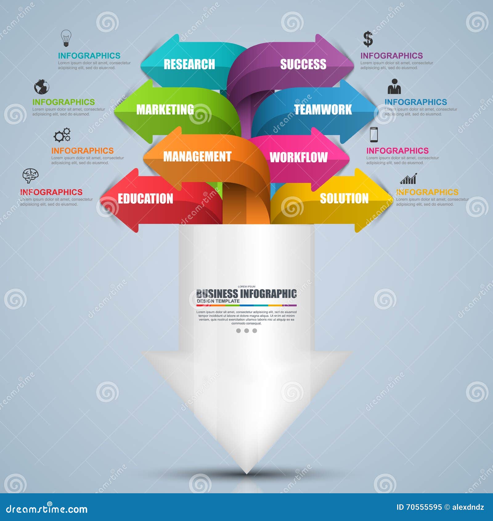 Infographic Arrow Chart Vector Design Template Stock Vector ...