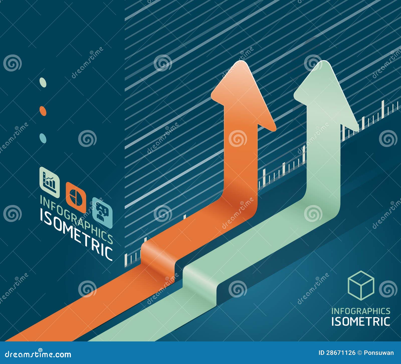 Infographic Arrow Diagram Chart. Detailed Stock Vector - Illustration ...