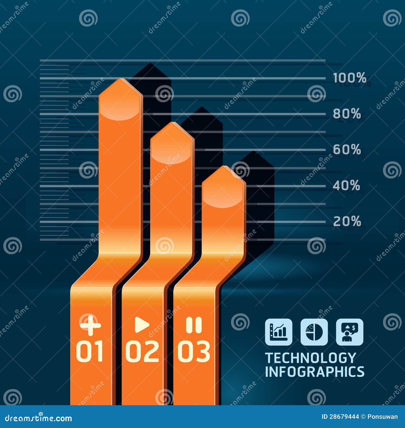 Infographic Arrow Diagram Chart. Detailed Vector Illustration ...