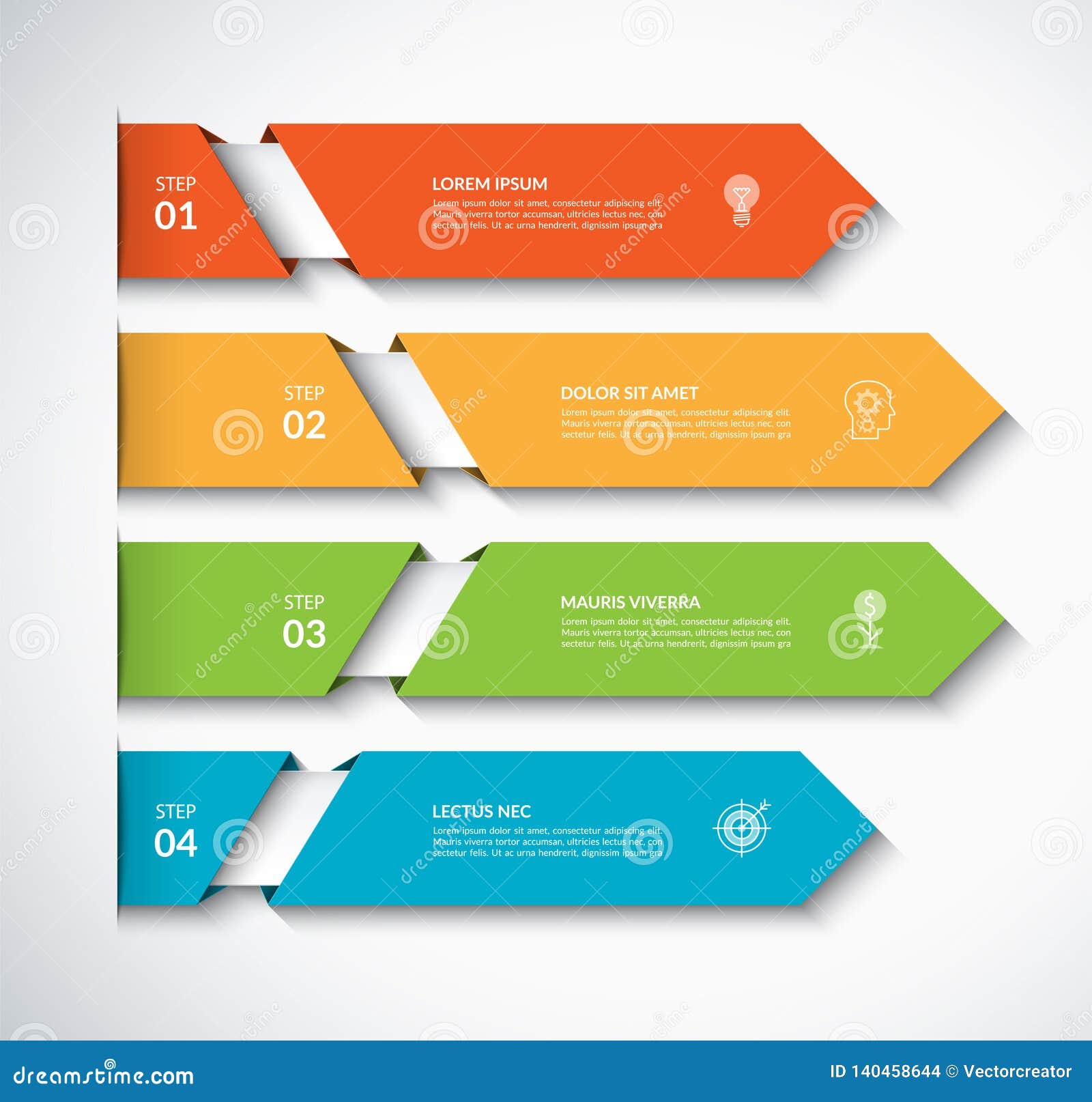 Infographic Arrow Template with 4 Options Stock Vector - Illustration ...