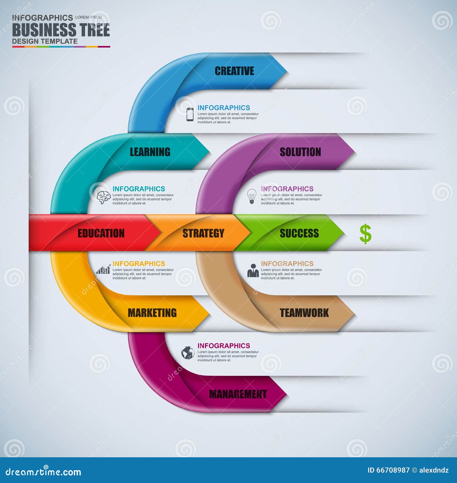 Infographic Arrow Tree Vector Design Template Stock Vector ...