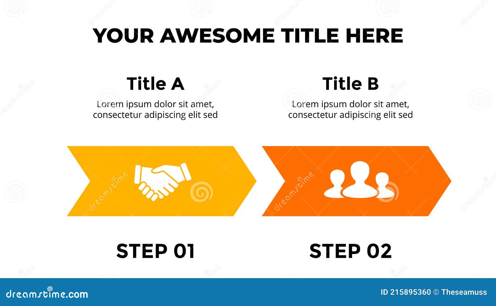 Infographic Arrows for 2 Steps, Options. Presentation Slide Template ...