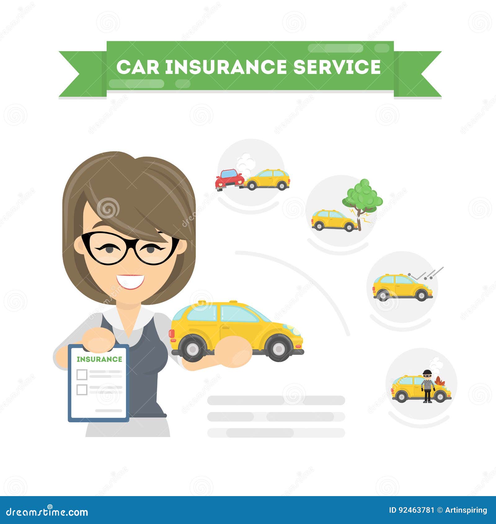 Infographic Autoverzekering Vector Illustratie - Illustration of ...