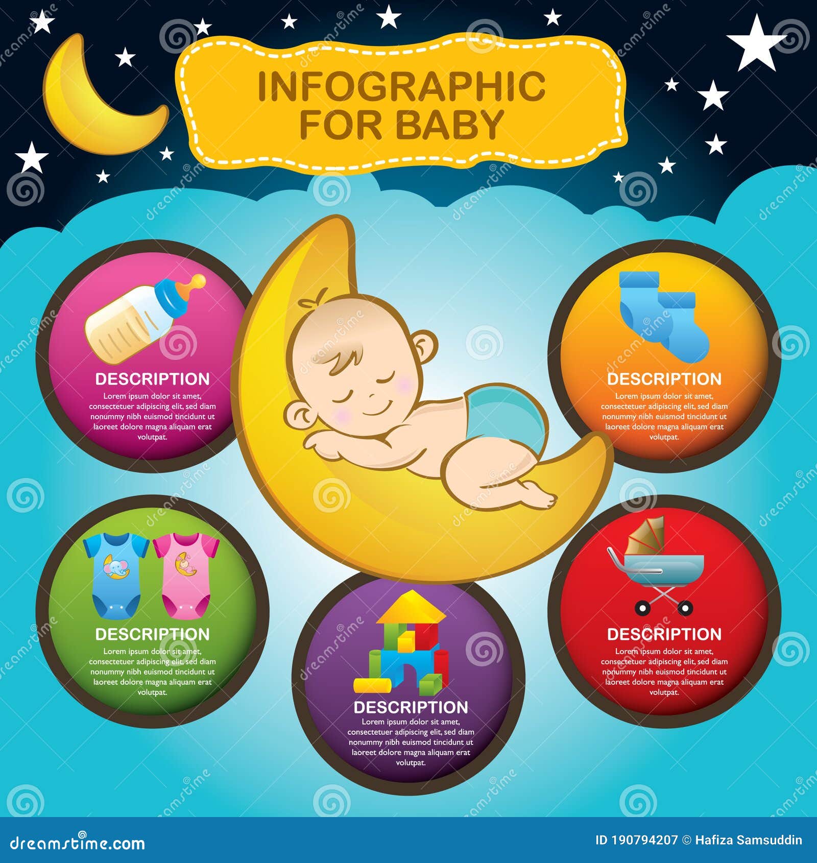 Infographic for Baby. Vector Illustration Decorative Design Stock ...