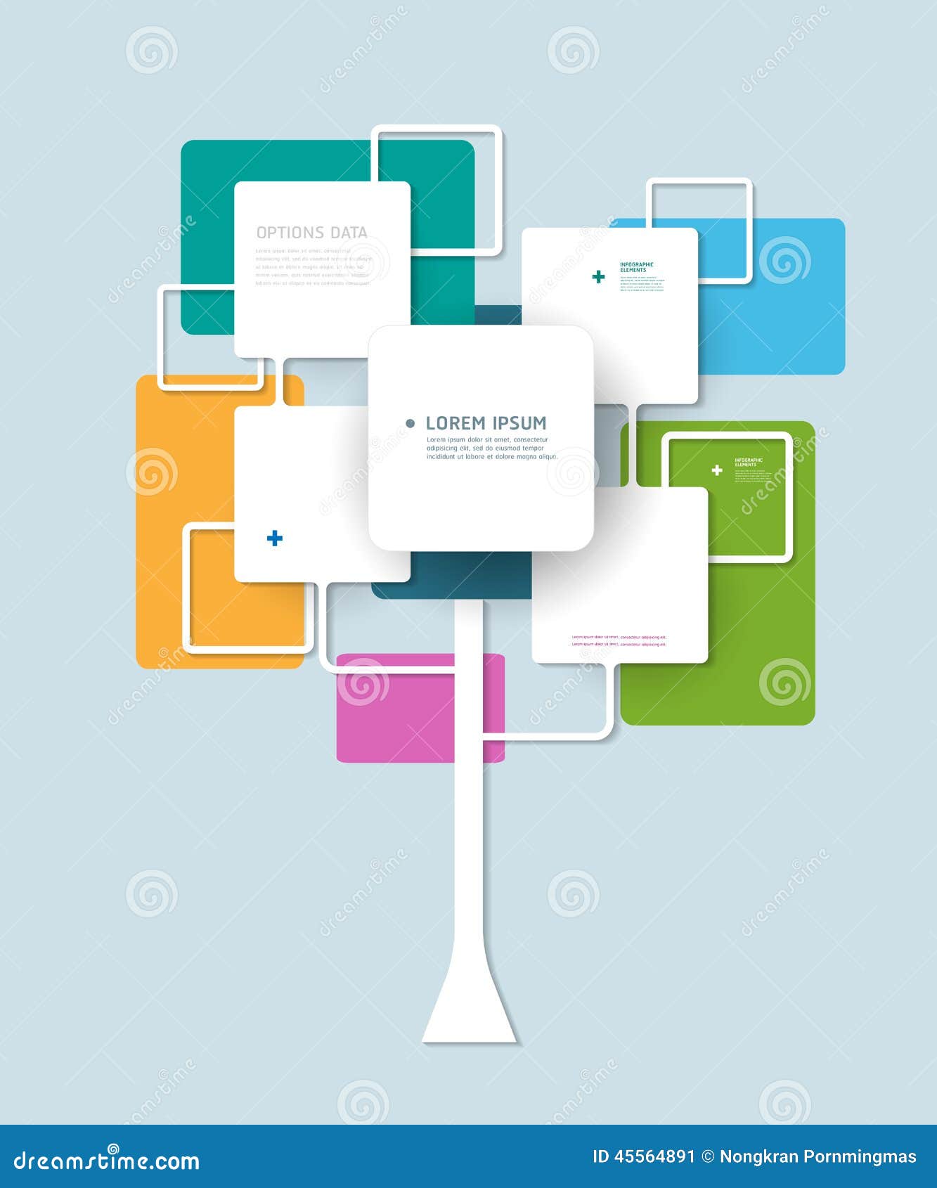 Infographic Background Design With White Squares And Circles Cartoon ...