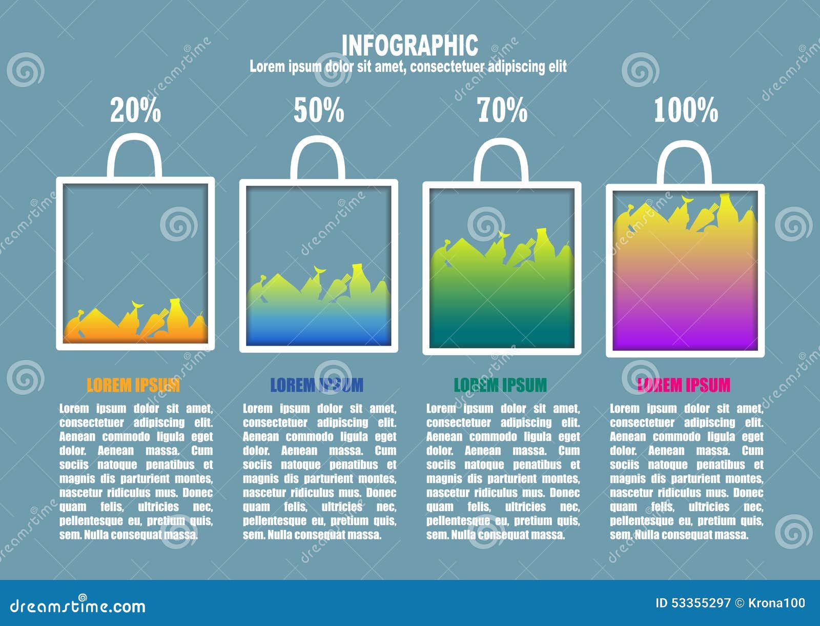 Infographic with Bag End Percents Stock Illustration - Illustration of ...