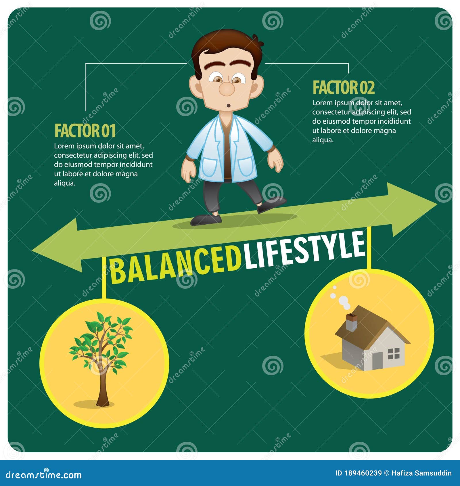 Infographic of Balanced Lifestyle. Vector Illustration Decorative ...