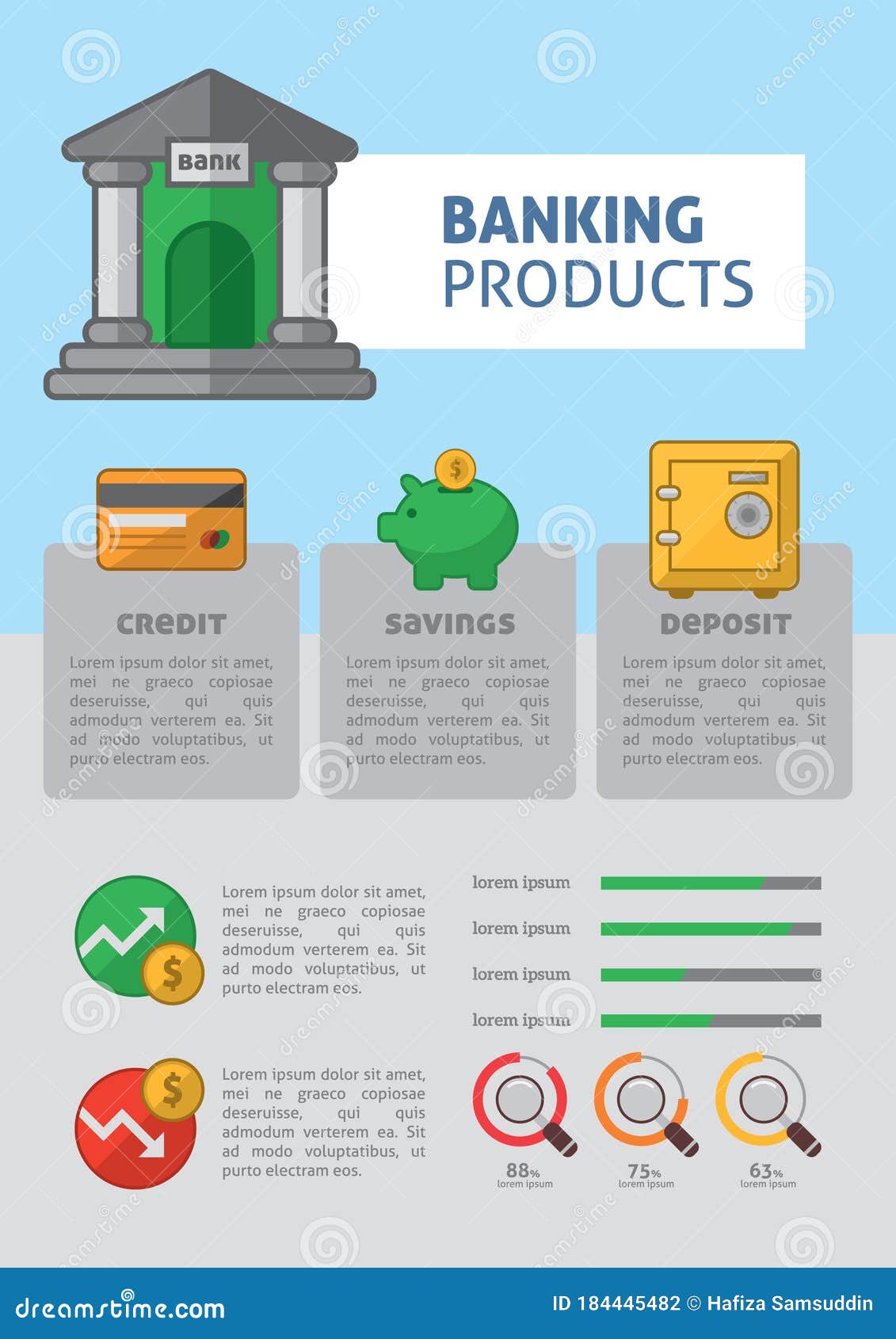 Infographic of Banking Products. Vector Illustration Decorative ...