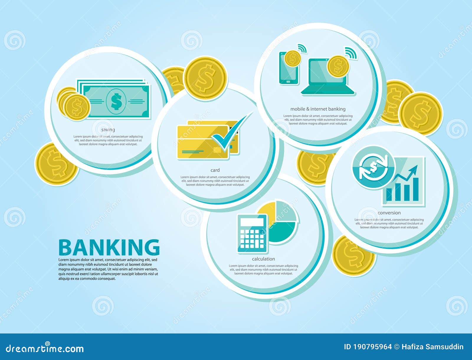Infographic of Banking. Vector Illustration Decorative Design Stock ...