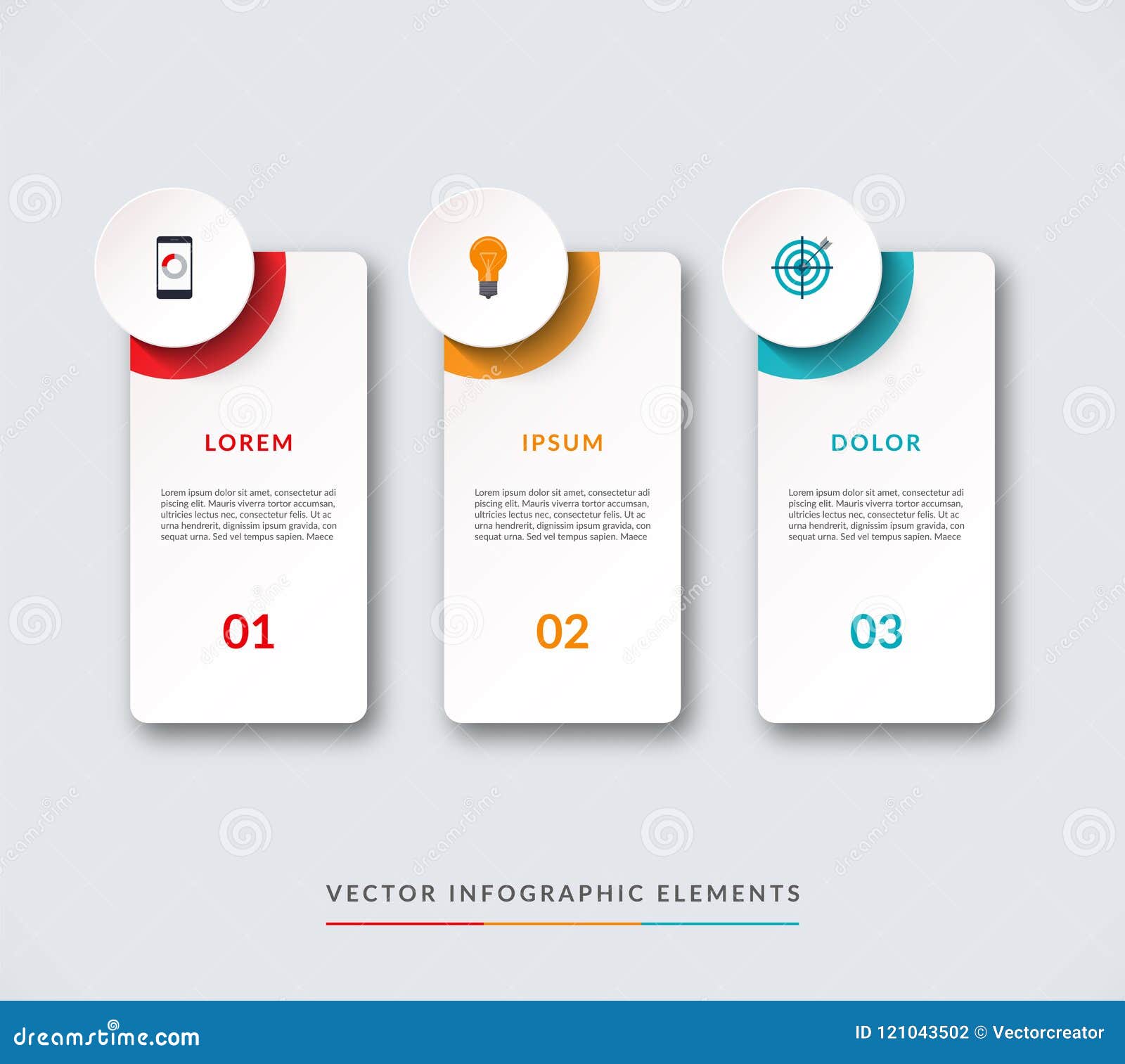 Infographic Banner Design Elements, Numbered Lists Vector Illustration ...
