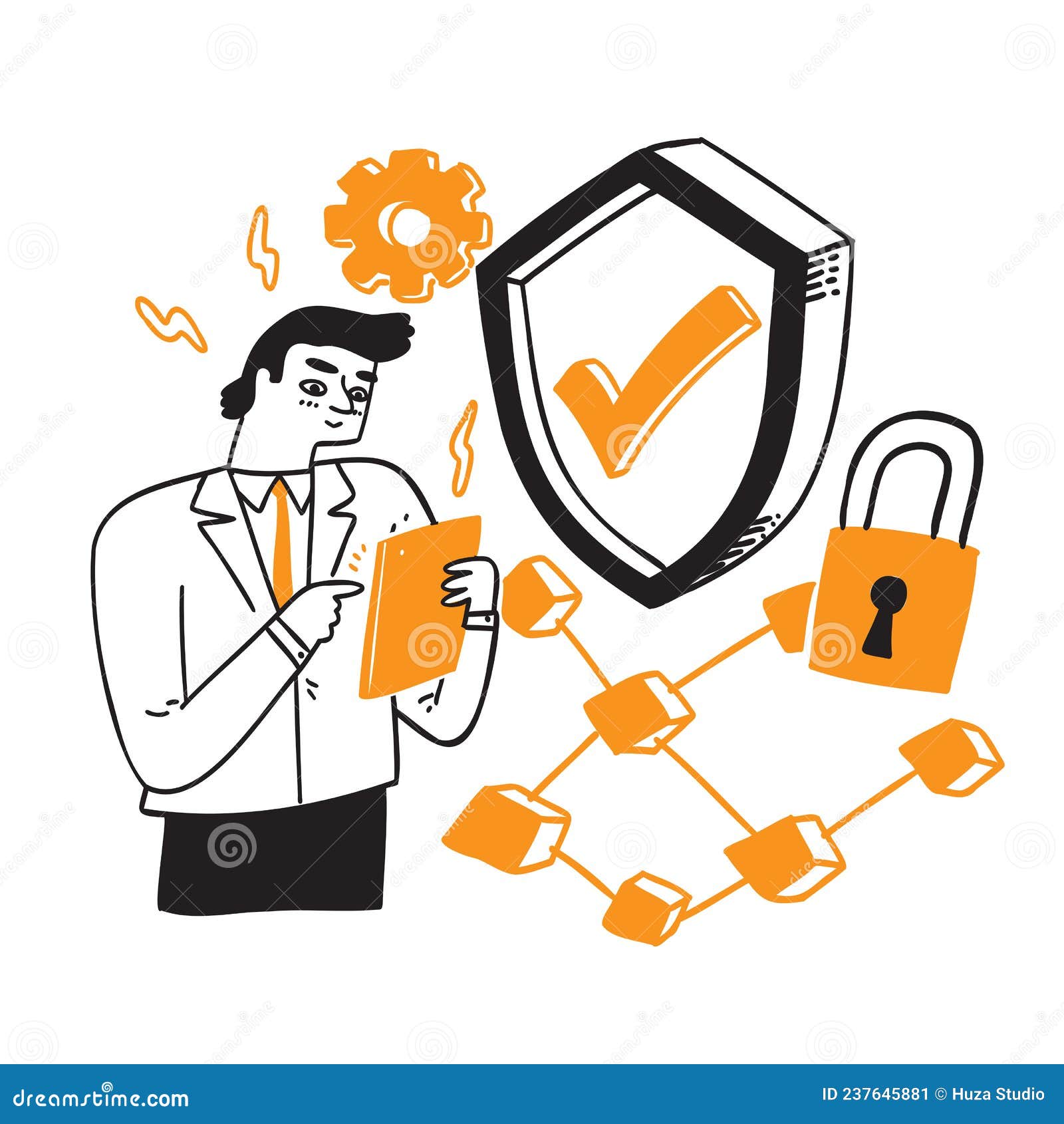 Infographic, Banner With Hero Protect Data And Confidentiality. Safety ...