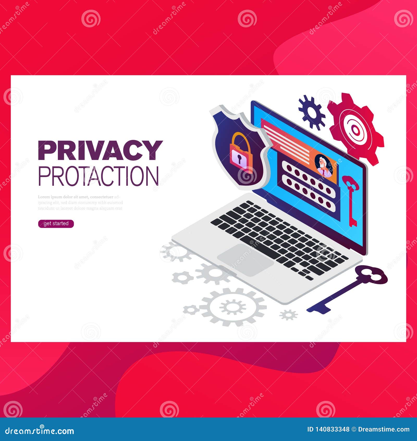 Infographic, Banner with Hero Protect Data and Confidentiality. Safety ...