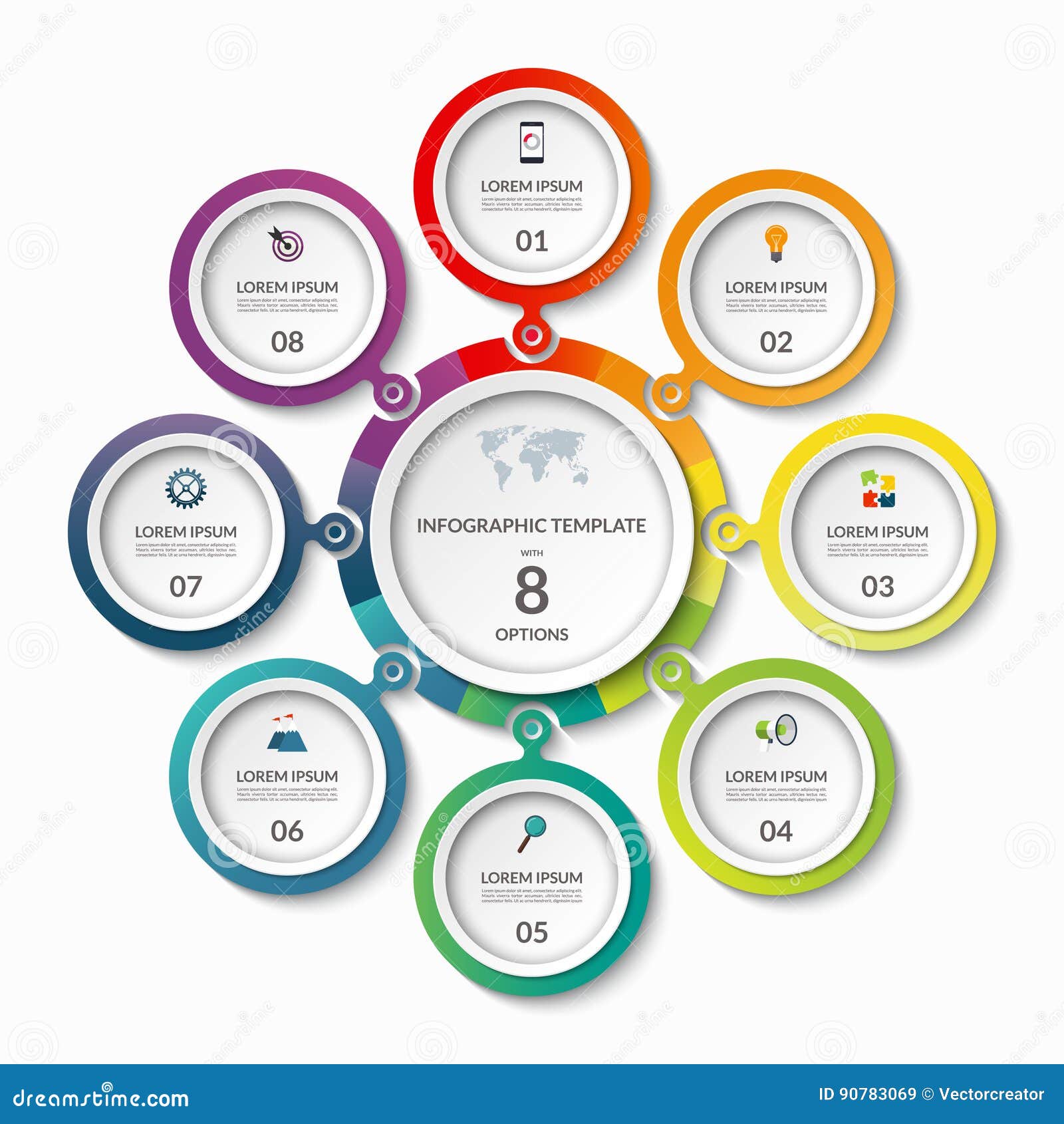 Infographic Banner with 8 Options Stock Vector - Illustration of banner ...