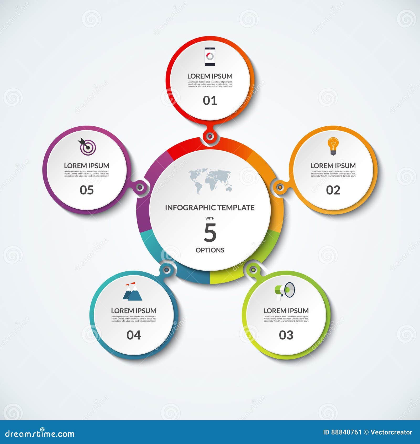 Infographic Banner with 5 Options Stock Vector - Illustration of ...