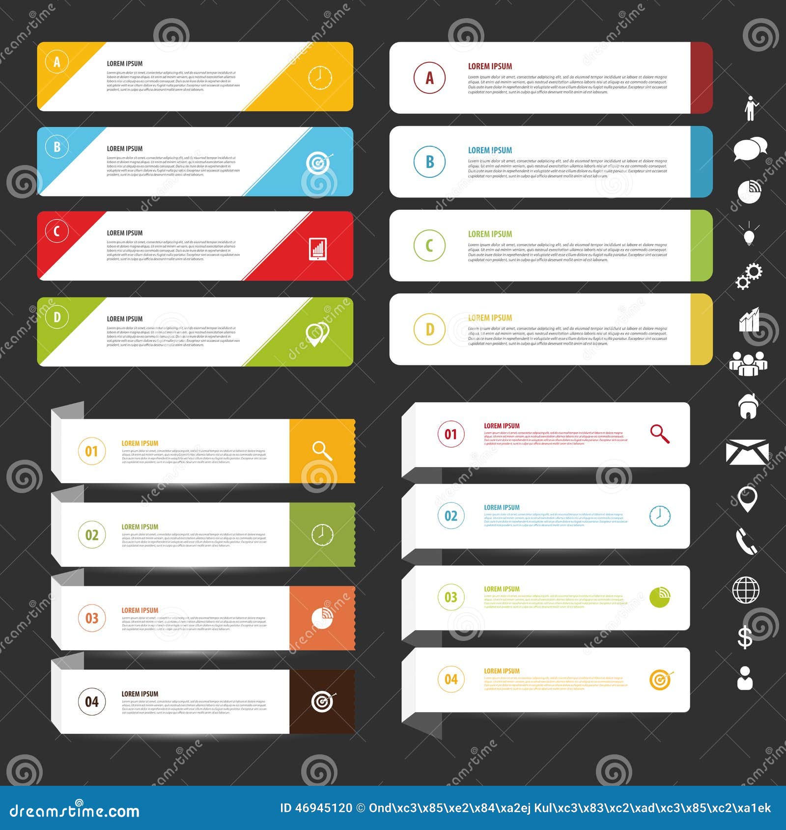 Infographic Banner Set. Vector Template Stock Vector - Illustration of ...