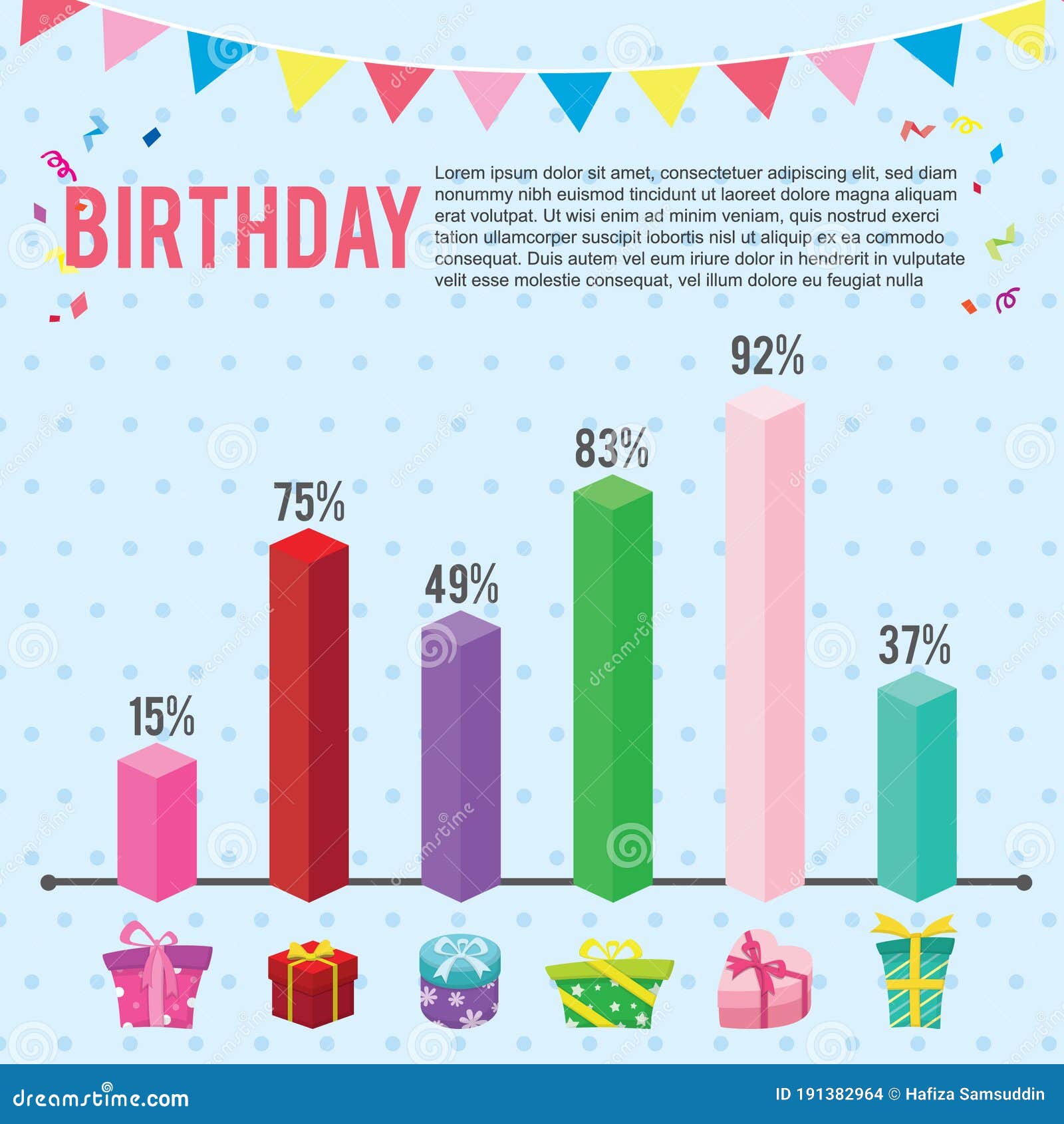 Infographic of Birthday. Vector Illustration Decorative Design Stock ...