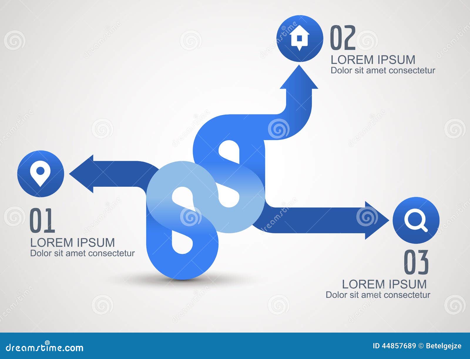 Infographic Blue Arrow Diagram Chart. Vector Illustration ...