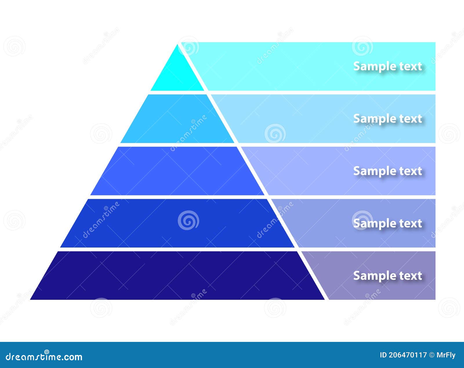 Infographic Blue Pyramid Chart, Editable Vector Illustration Stock ...