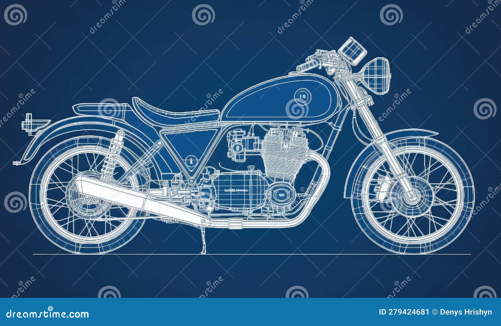 Infographic Blueprint Presents Comprehensive Technical Drawing of a ...