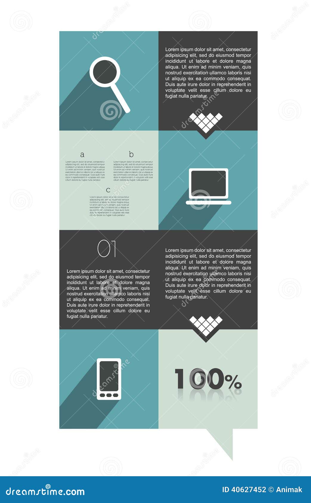 Infographic box diagram. stock vector. Illustration of layout - 40627452