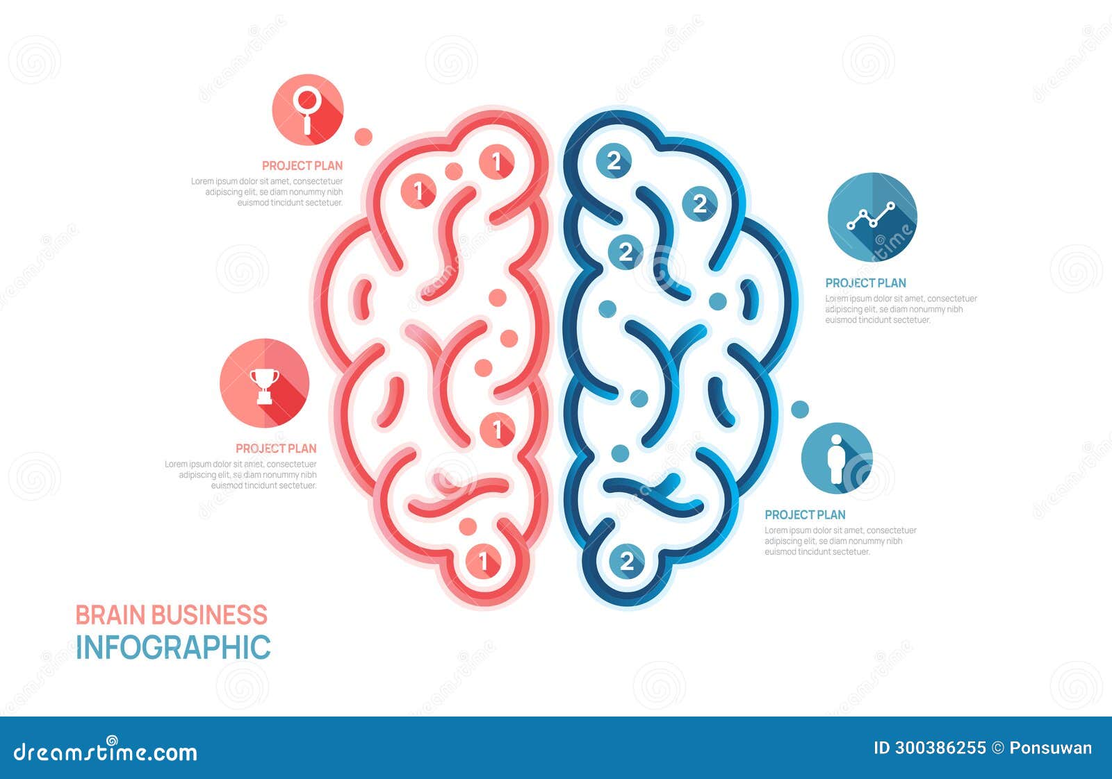 Infographic Brain Business Growth Design Template. Stock Illustration ...