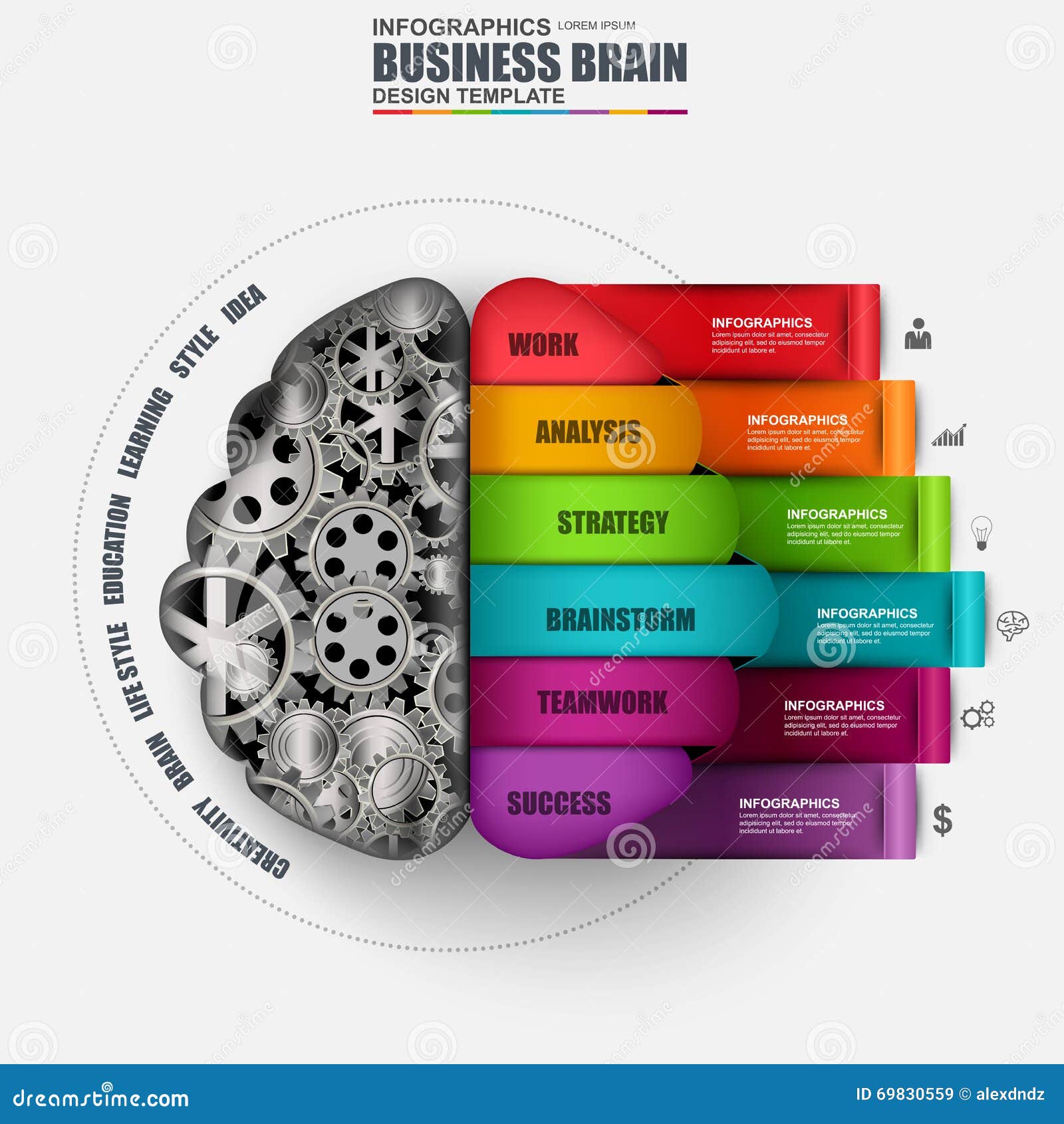 Infographic Brain Vector Design Template | CartoonDealer.com #69830559