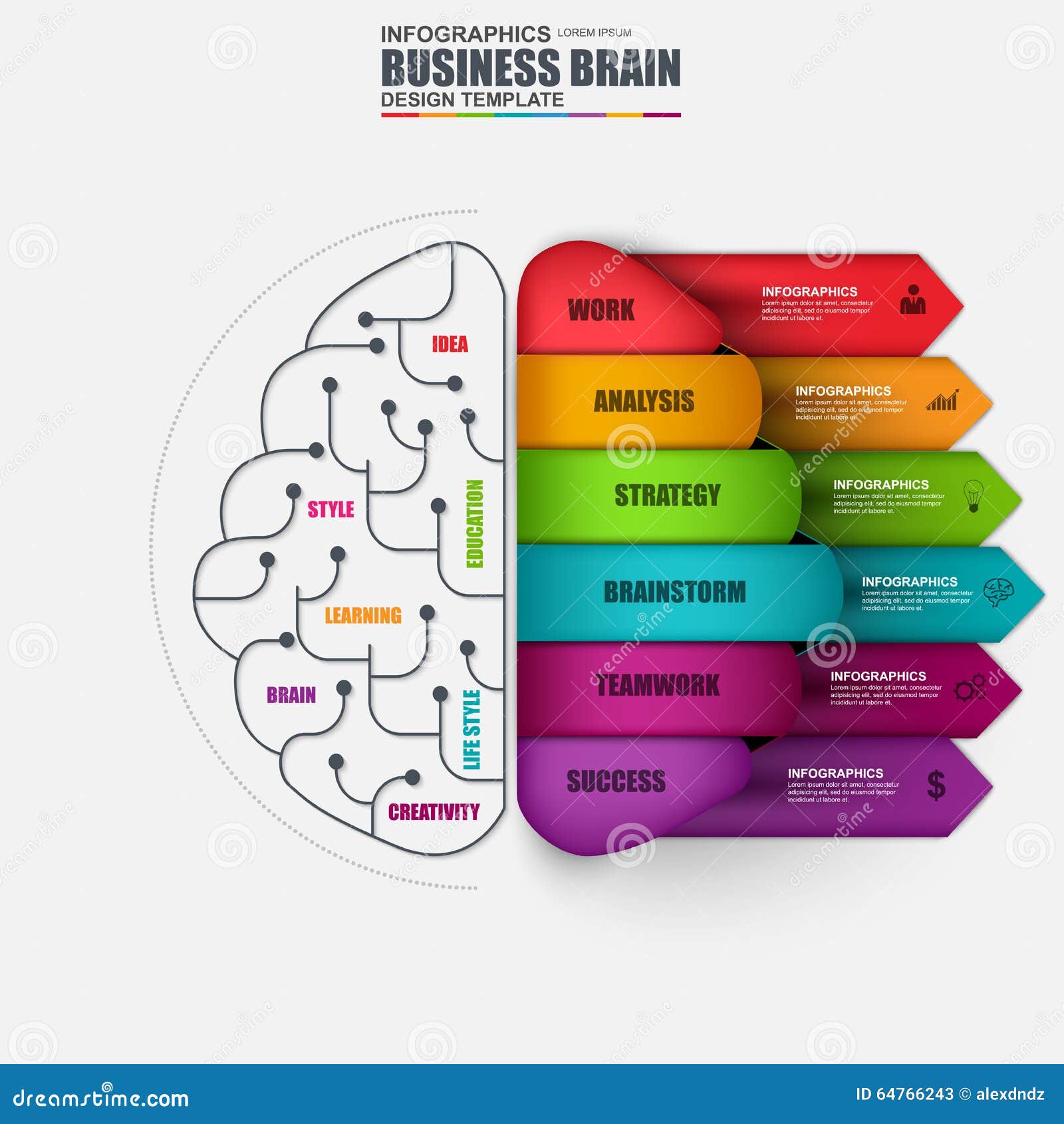 Infographic Brain Vector Design Template | CartoonDealer.com #64766243