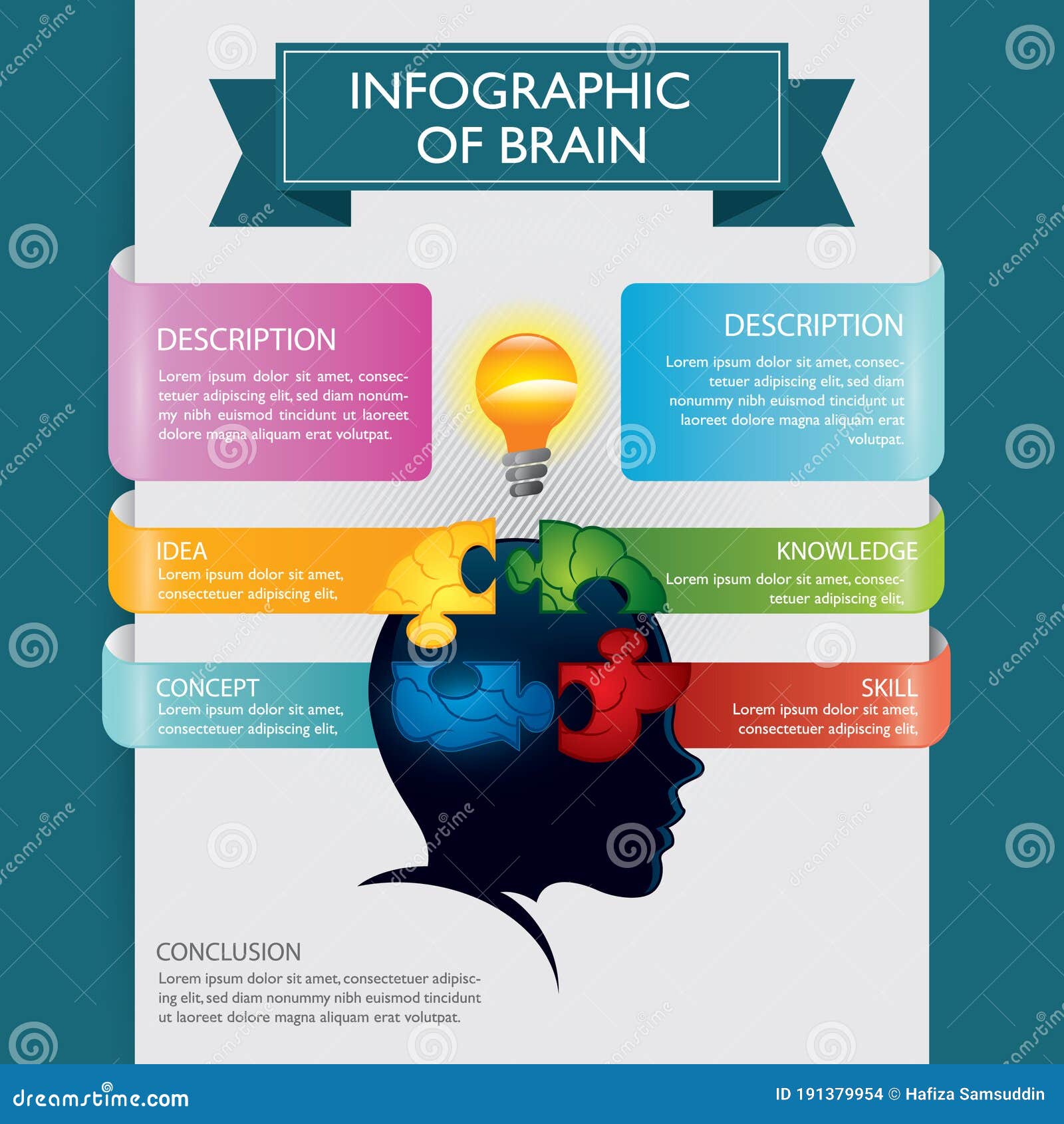Infographic of Brain. Vector Illustration Decorative Design Stock ...