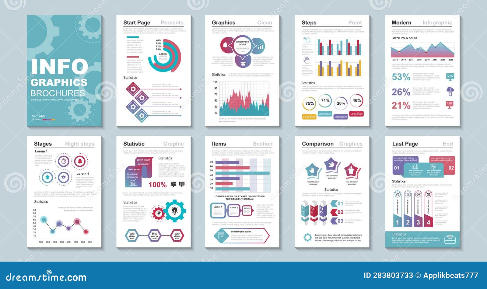 Infographic Brohucres Data Visualization Vector Design Template. Can Be ...