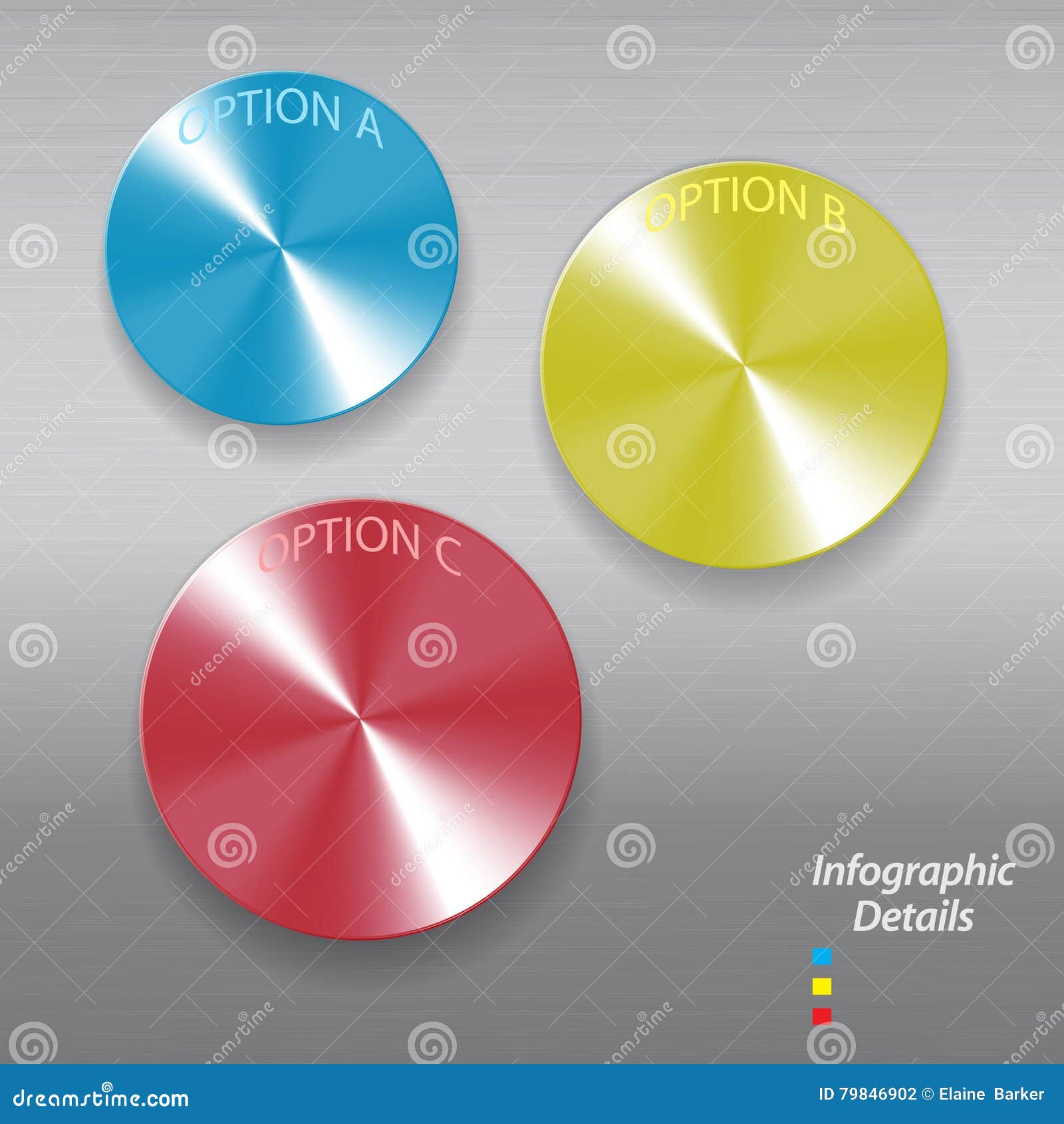 Infographic Brushed Metallic Buttons Stock Illustration - Illustration ...