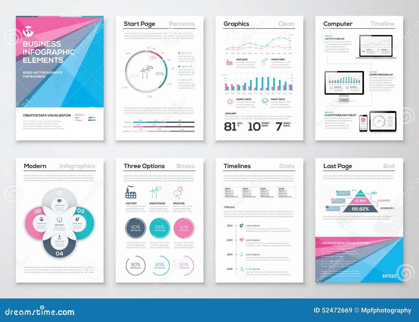 Infographic Business Brochure Templates For Data Visualization Stock