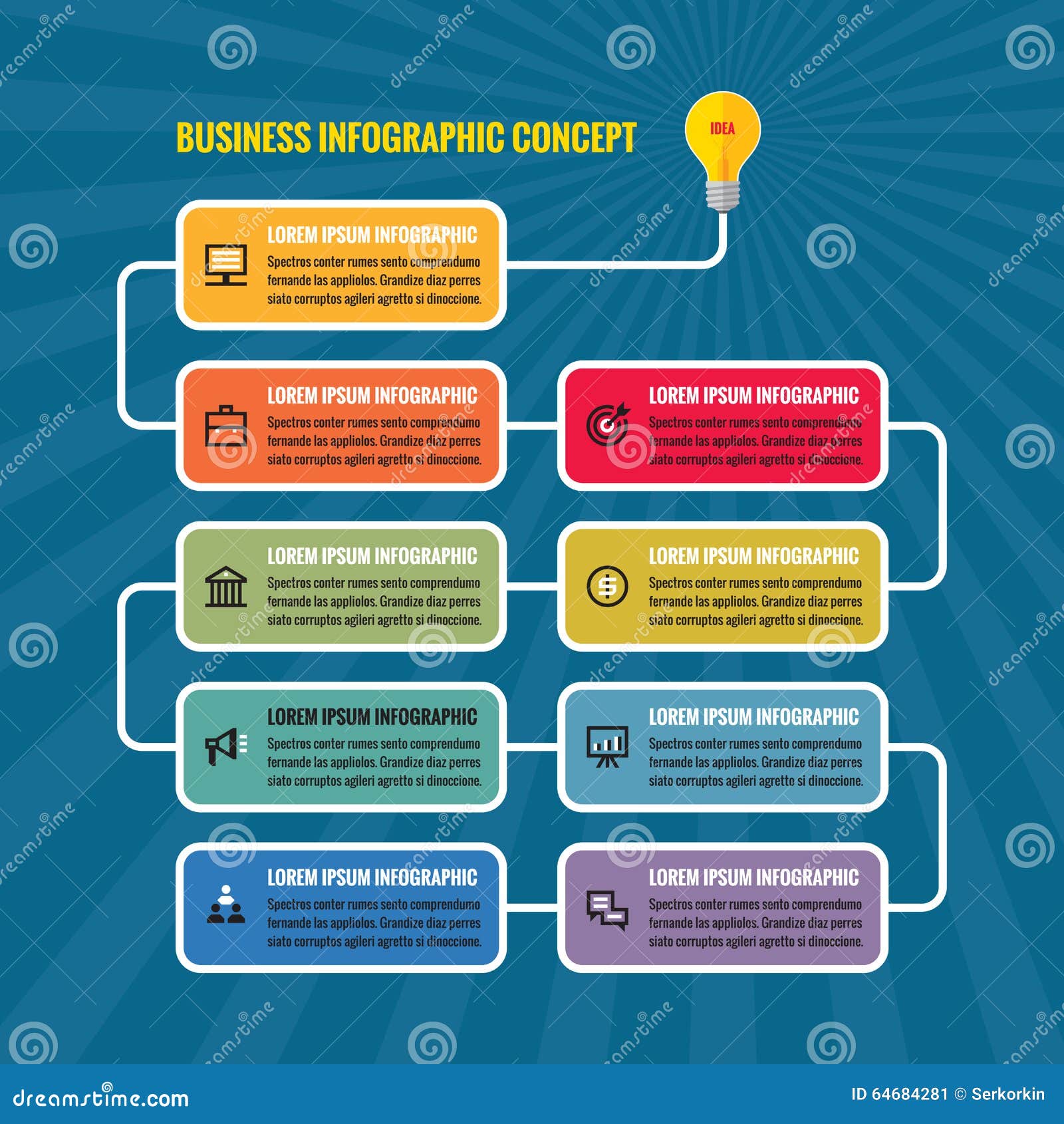 Infographic Business Concept Illustration. Lightbulb - Creative Idea ...