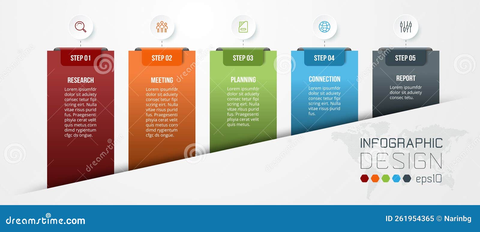 Business Concept Infographic Template with Chart Stock Vector ...