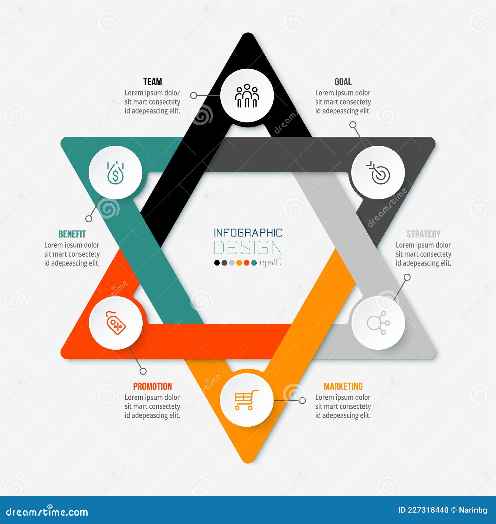 Business Concept Infographic Template with Diagram Stock Vector ...
