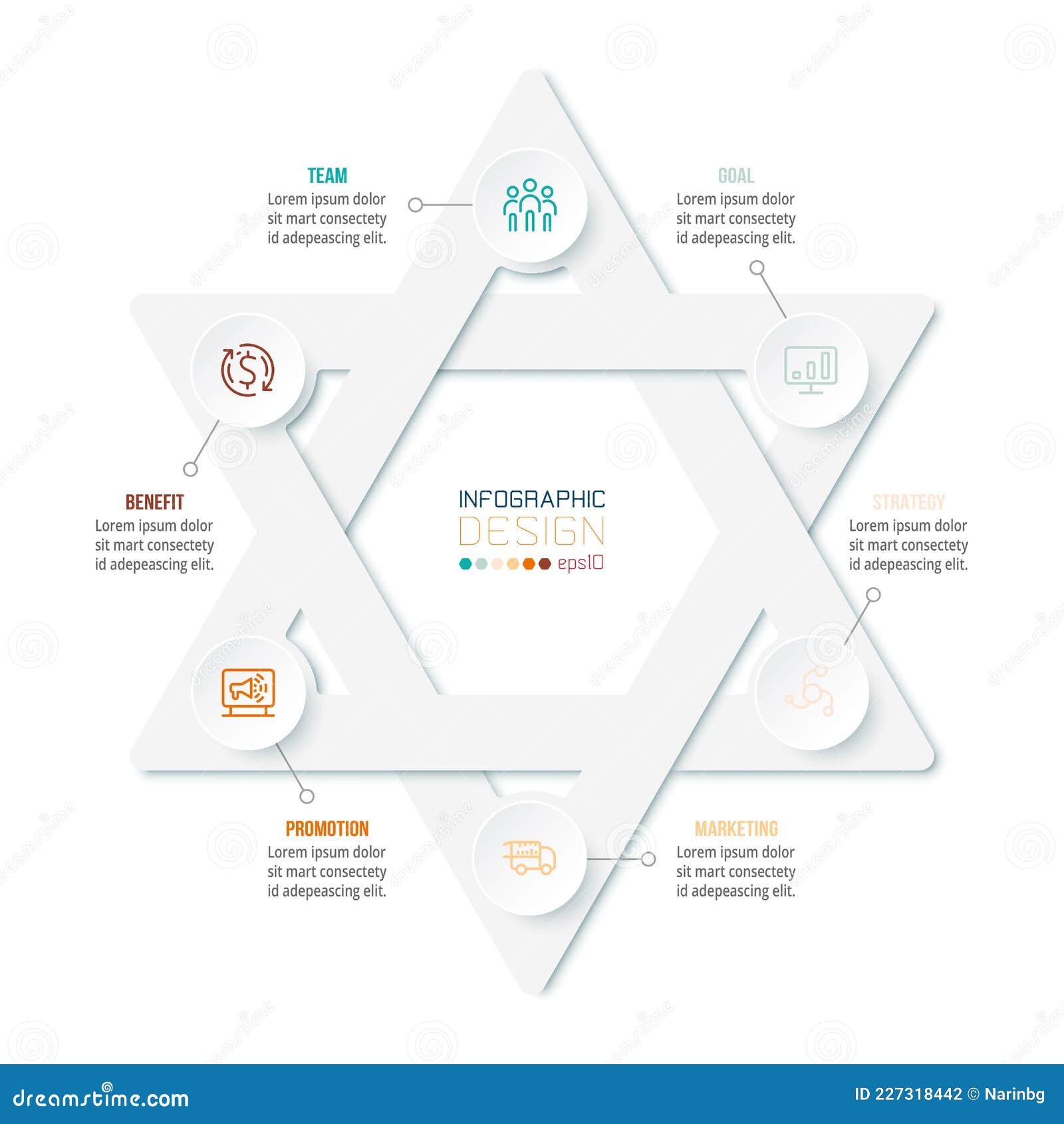 Business Concept Infographic Template with Diagram Stock Vector ...