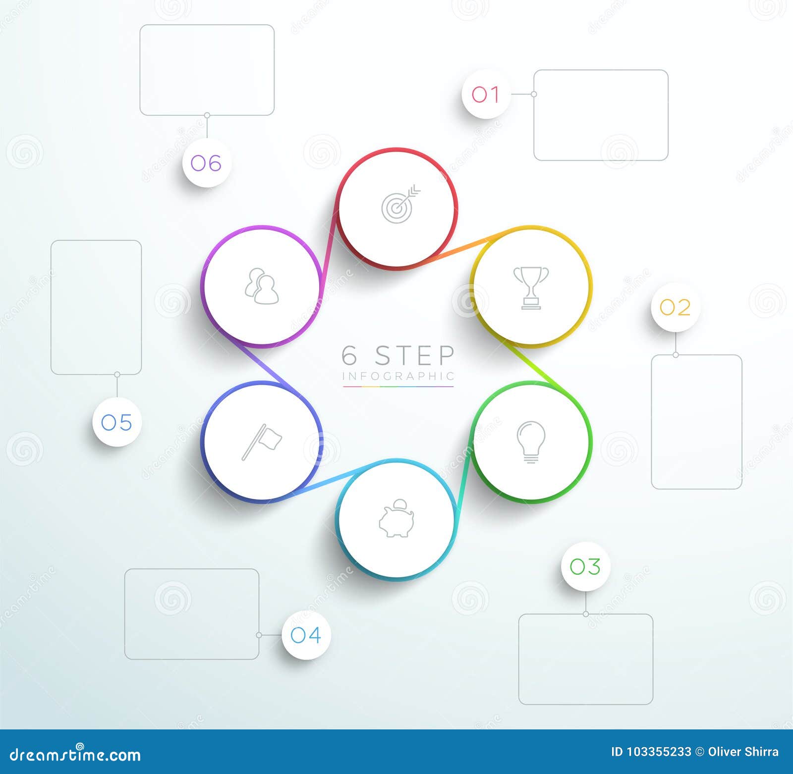 Infographic Business Connected 6 Set Cycle Design Stock Vector ...