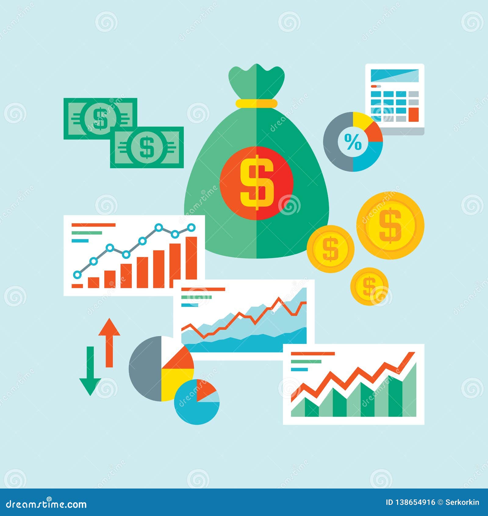 Infographic Business Finance Concept Vector Illustration in Flat Design ...