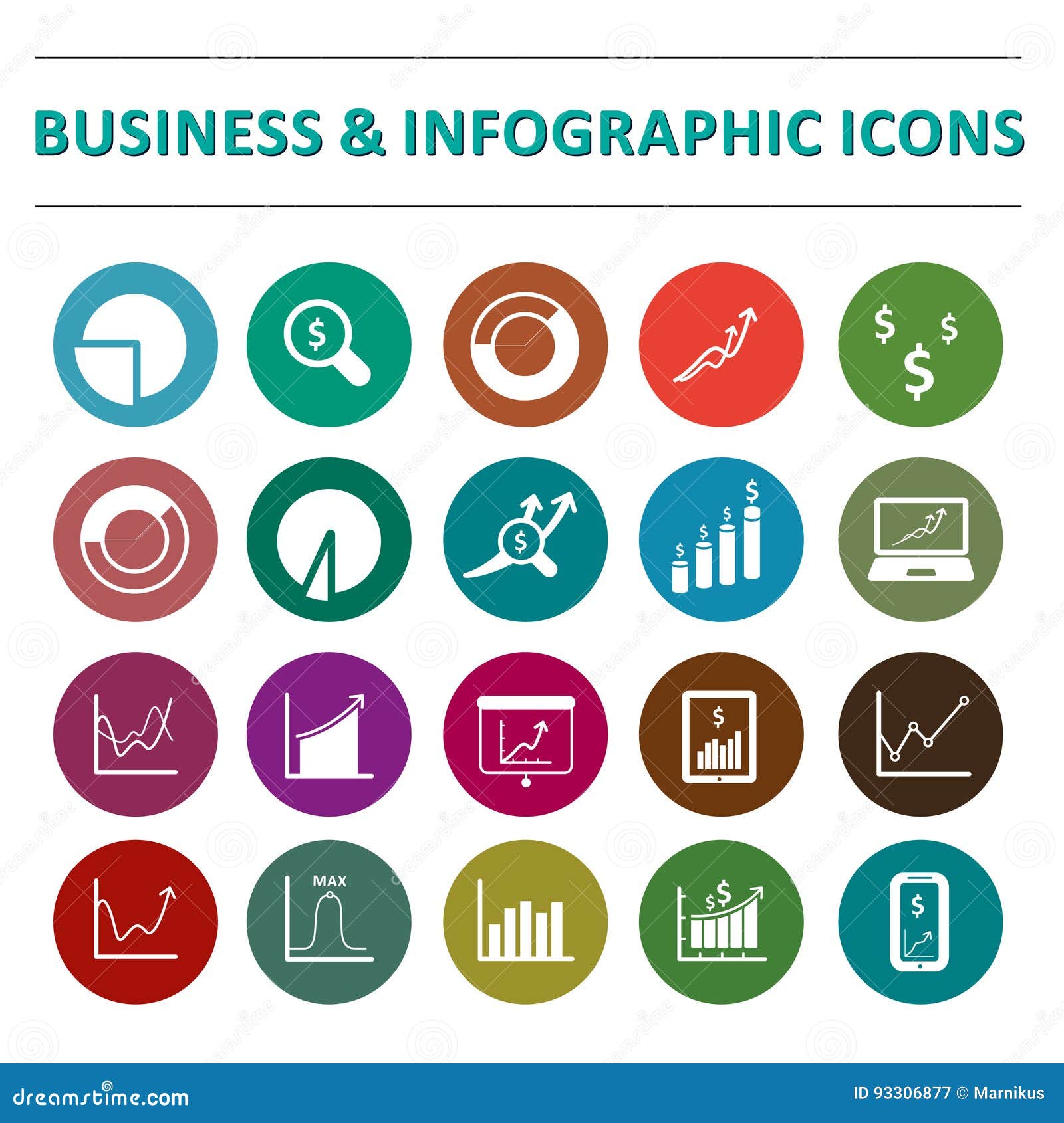 Infographic And Business Icon Set Cartoon Vector | CartoonDealer.com ...