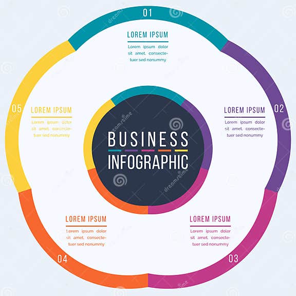 Infographic Business Information Design 5 Objects, Steps, Elements or ...
