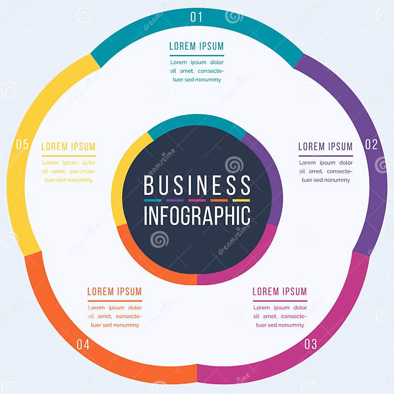 Infographic Business Information Design 5 Objects, Steps, Elements or ...