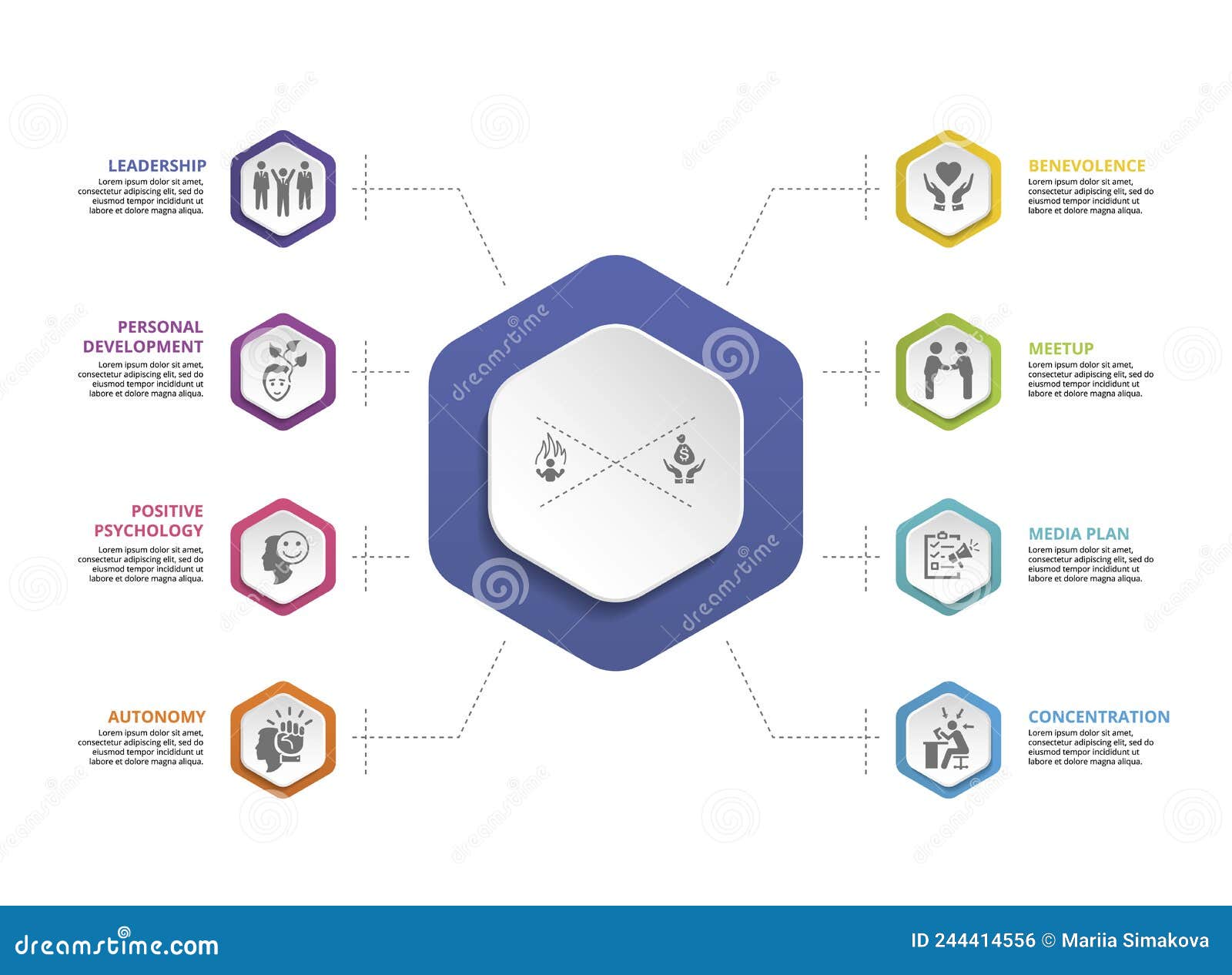 Infographic Business Management Icons Vector Illustration. 8 Colored ...