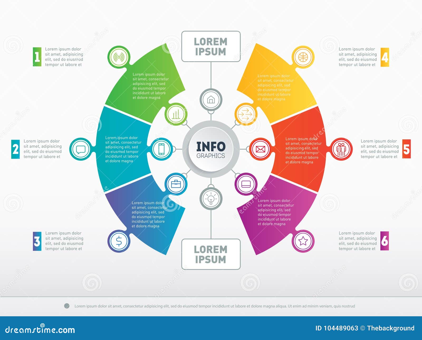 Infographic or Business Presentation with 6 Options. Vector Info Stock ...
