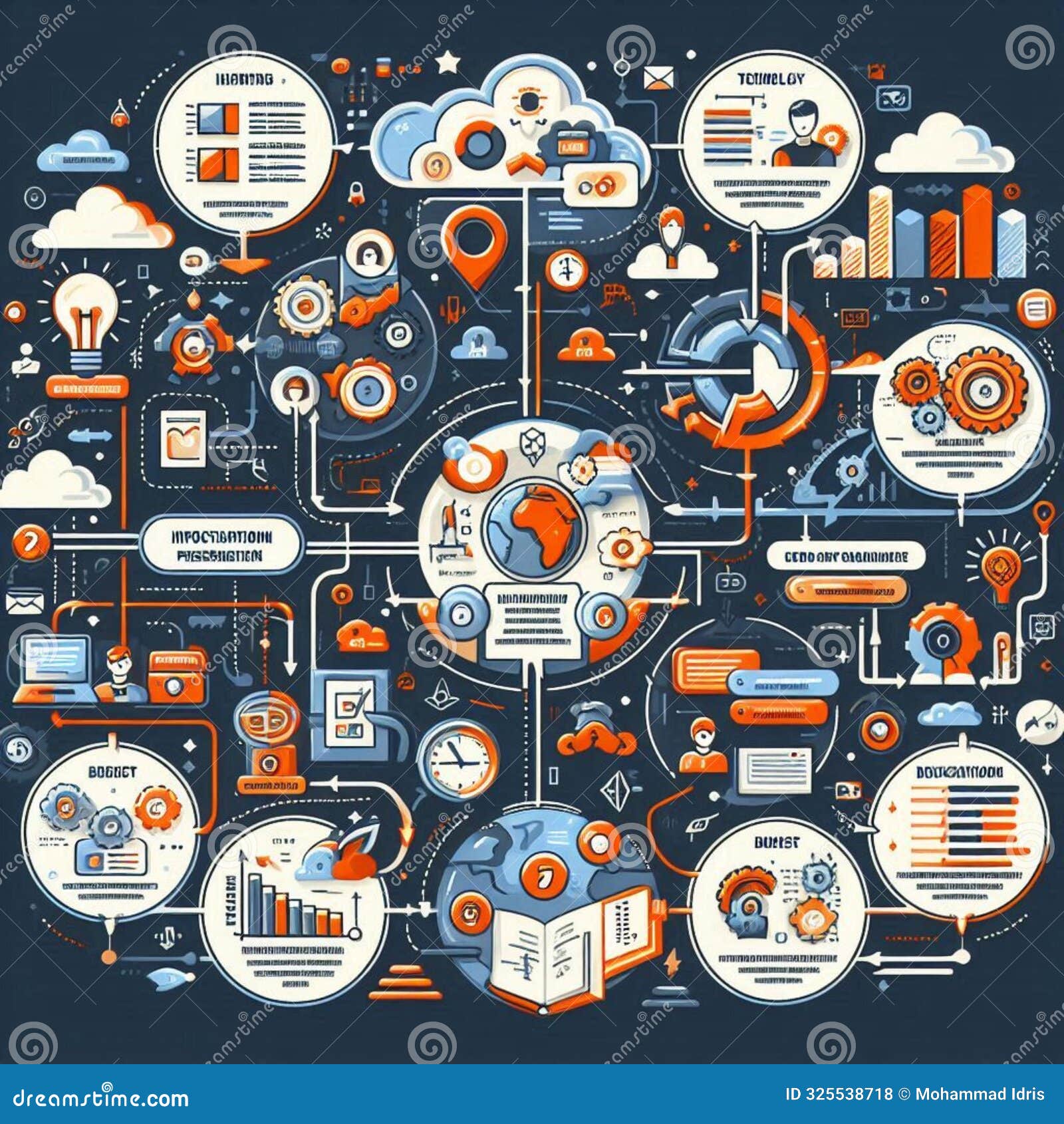 Business Presentation with Seven Alternatives. Vector Dynamic ...
