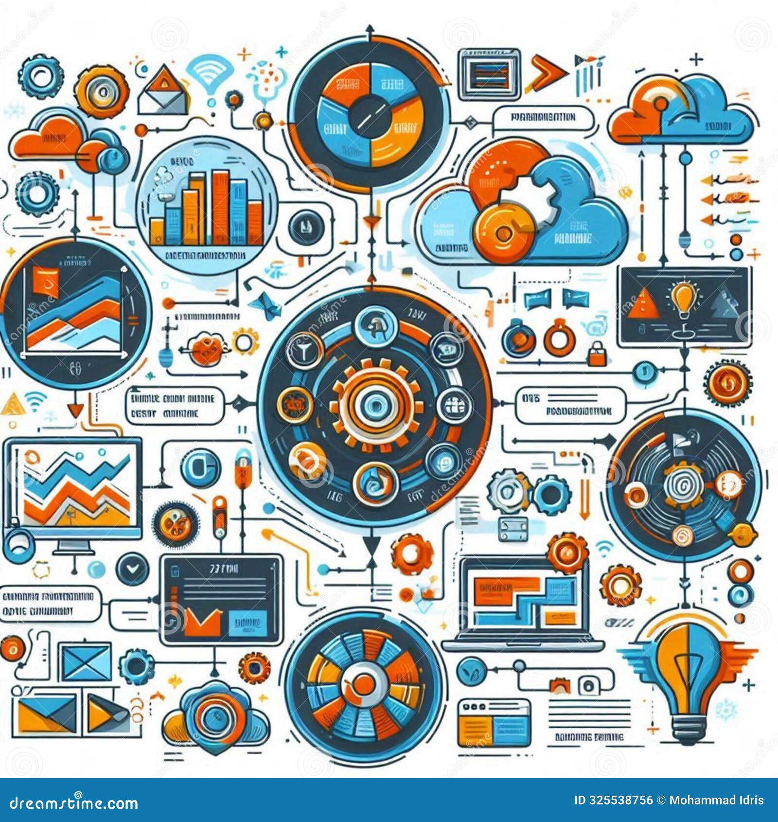 Business Presentation with Seven Alternatives. Vector Dynamic ...