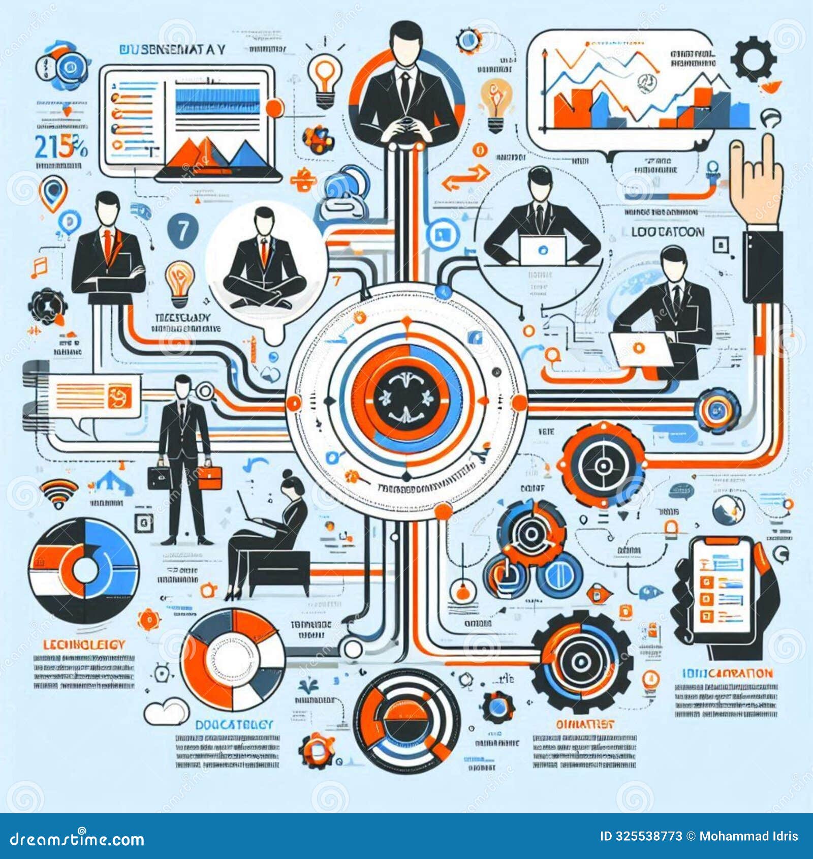 Business Presentation with Seven Alternatives. Vector Dynamic ...