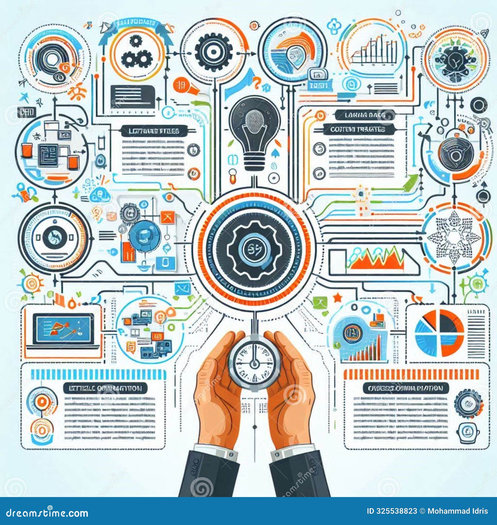 Business Presentation with Seven Alternatives. Vector Dynamic ...