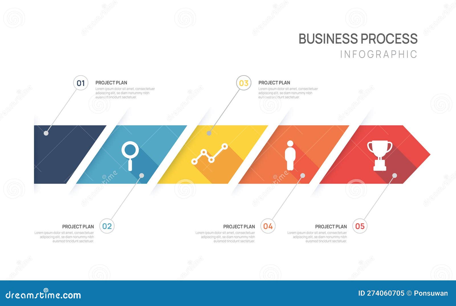 Infographic Business Process Arrow Design Template. Slide for Business ...