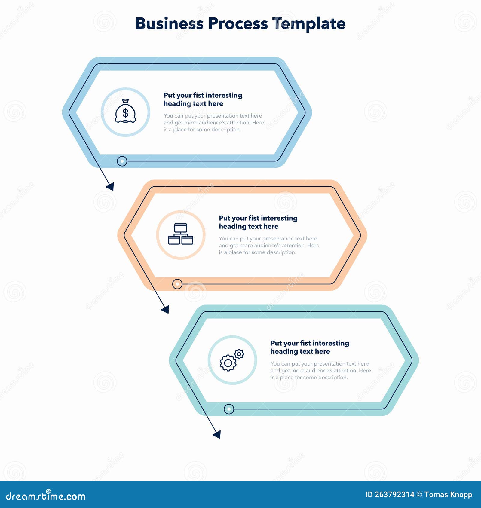 Infographic for Business Process with Three Colorful Stages Stock ...