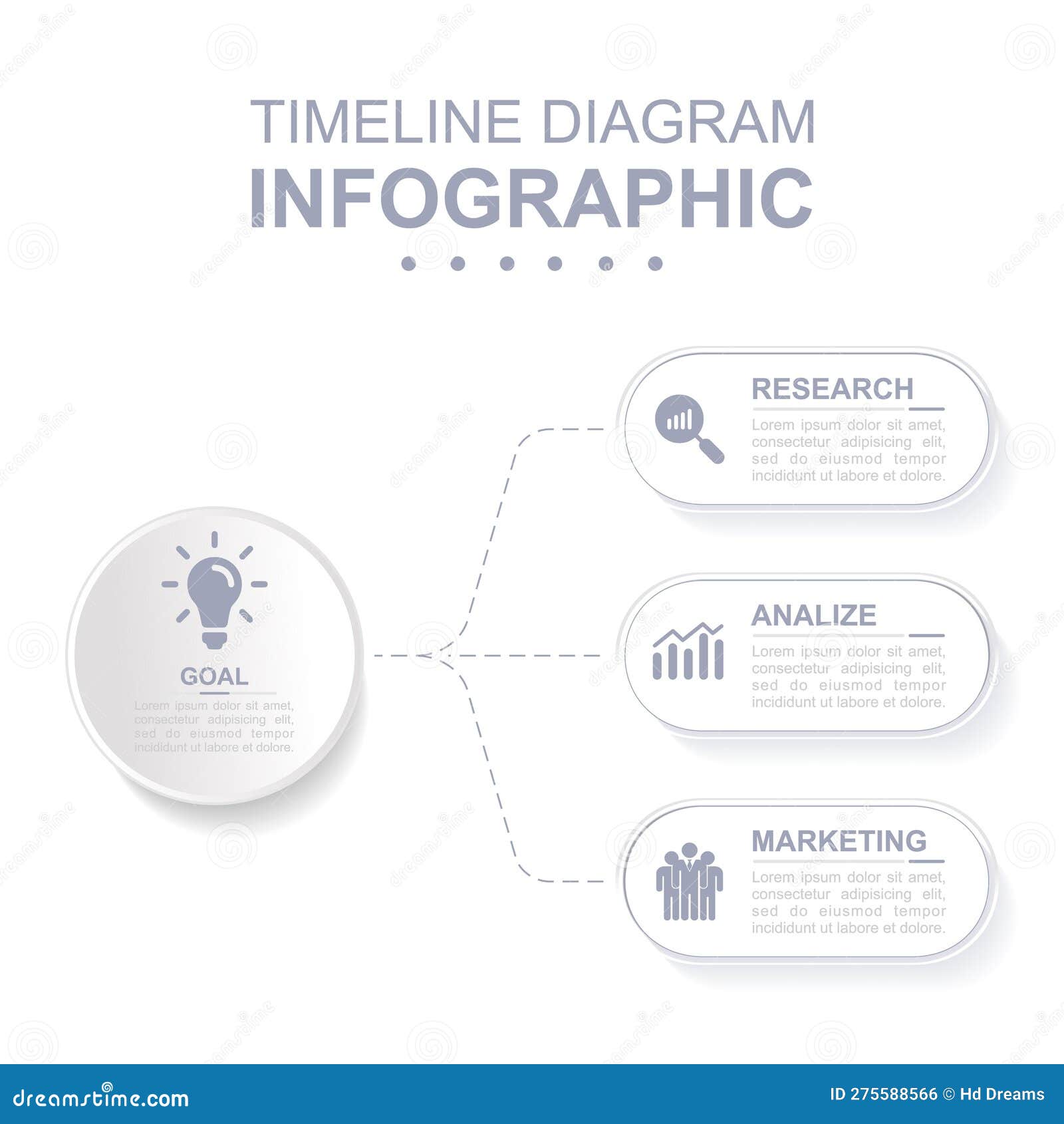 Infographic Business Template. Flowchart Infographic in Neumorphic ...