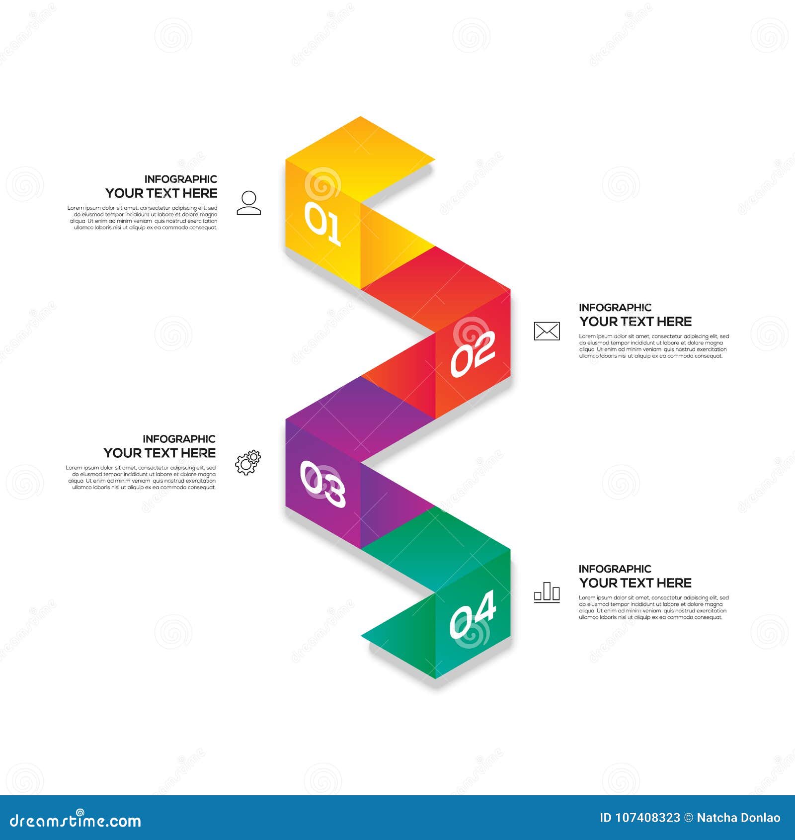 Infographic Business Template Layout Design with 4 Options Stock ...
